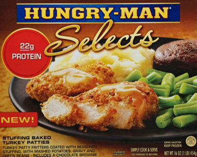 Hungry Man Selects Stuffing Baked Turkey Patties - 16 OZ - Kings Food ...