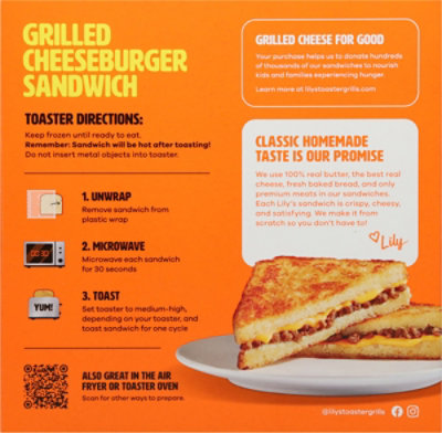 Lilys Toaster Grills Sandwich Grilled Cheeseburger - 7.4 Oz - jewelosco
