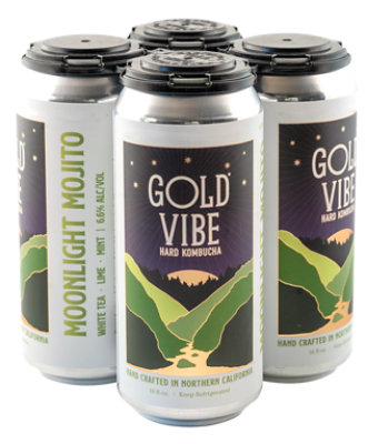 Gold Vibe Hard Kombucha Moonlight Mojito In Cans - 4-16 Fl. Oz. - safeway