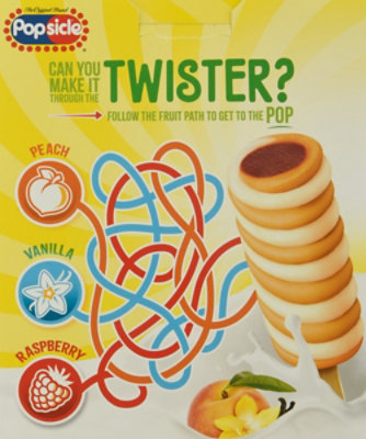 Popsicle Fruit Twister Ice Pops Peach Raspberry Vanilla - 16.2 Oz - Haggen