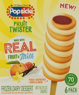 Popsicle Fruit Twister Ice Pops Peach Raspberry Vanilla - 16.2 Oz - Haggen