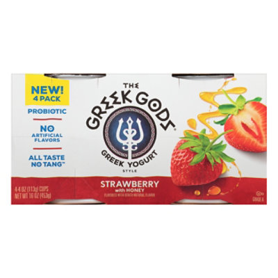 Greek Gods Strawberry With Honey Yogurt - 4-4 OZ - Pavilions