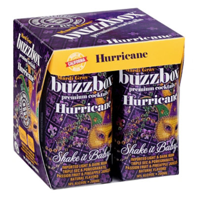 Buzzbox Mardi Gras Hurricane - 4-200 ML - vons