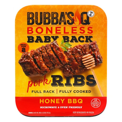 Bubbas Q Boneless Baby Back Ribs In Sauce Honey Bbq - 18 OZ - Safeway