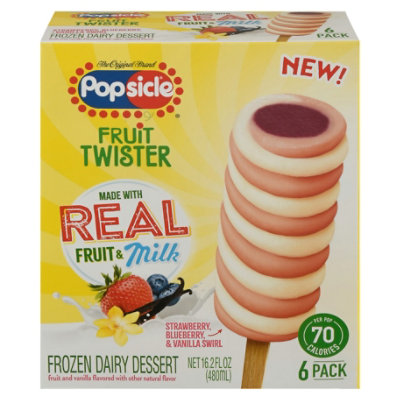 Popsicle Fruit Twister Ice Pops with Dairy Strawberry Blueberry Vanilla ...