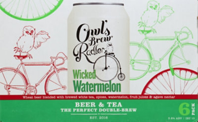 Owls Brew Boozy Tea White Tea Raspberry Watermelon - 6-12 FZ - Albertsons