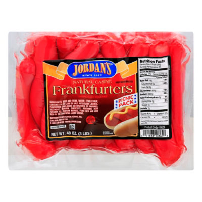 Jordans Franks Natural Casing Red 3 Lb - 48 OZ - shaws