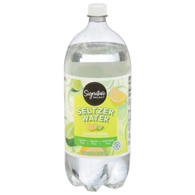 Signature Select Seltzer Water Lemon Lime Caffeine Free - 2 LT - Vons