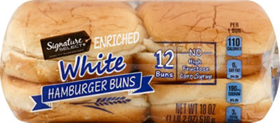 Signature Select Hamburger Rolls 12pk - 18 OZ - Safeway