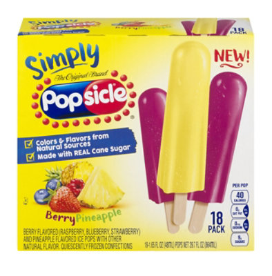 Popsicle Berry Simply Pineapple - 18-1.65 FZ - Safeway