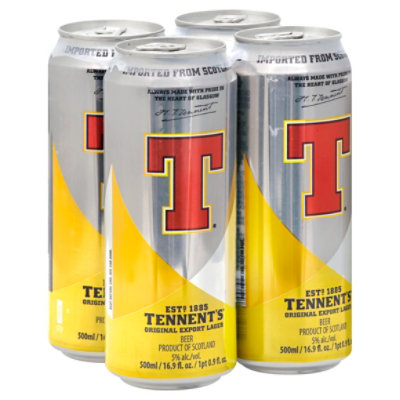 Tennant's Lager Beer 4 Count Cans - 6-11.2 FZ - acmemarkets