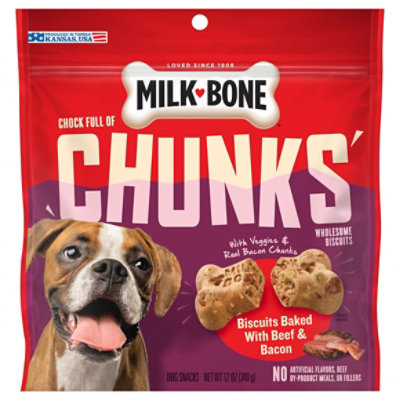 Milk-Bone Chunks Beef With Bacon Dog Biscuits - 12 OZ - safeway