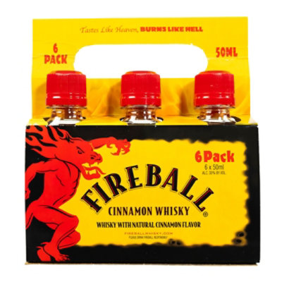 Fireball Cinnamon Whisky Carrier 66 Proof Multipack - 6-50 Ml - Safeway