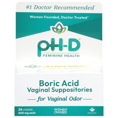 Ph-d Boric Acid Vaginal Suppositories - 24 CT - albertsons