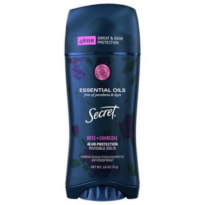 Secret Essential Oils Rose & Charcoal Stick Deodorant - 2.6 OZ - safeway