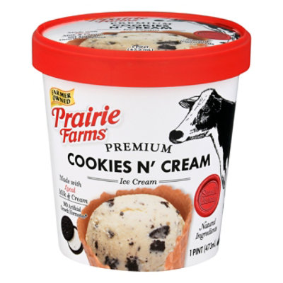 Prairie Farms Small Batch Cookies & Cream Ice Cream Pint - 16 OZ ...