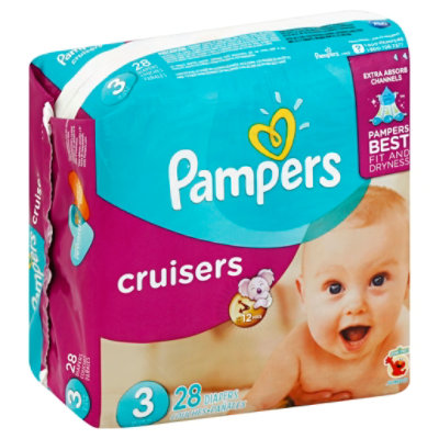 Pampers Diapers Cruisers Jumbo Size 3 - 28 CT - Albertsons