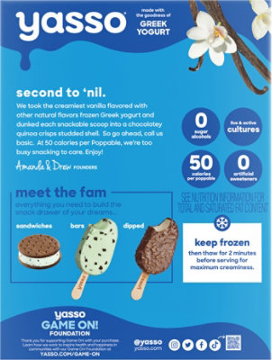 Yasso Frozen Greek Yogurt Poppables Vanilla Bean - 6 Count - Haggen