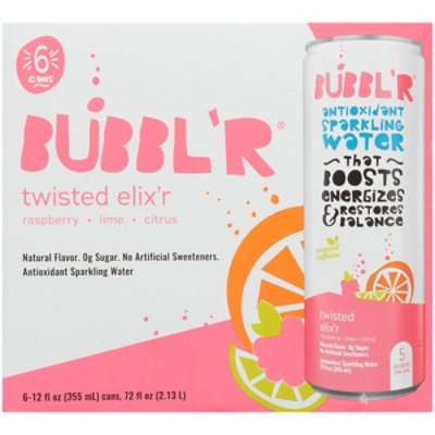 BUBBLR Antioxidant Sparkling Water Twisted Elixr - 6-12 Fl. Oz. - Vons