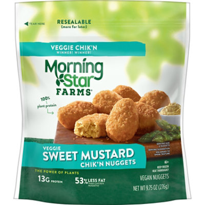 MorningStar Farms Chikn Nuggets Vegan PlantBased Protein Sweet Mustard ...