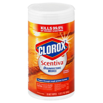 Clorox Scentiva Disinfecting Wipes Hawaiian Sunshine - 70 CT - safeway