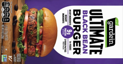 Gardein Ultimate Black Bean Burger Plant Based Frozen Patties 2 Count ...