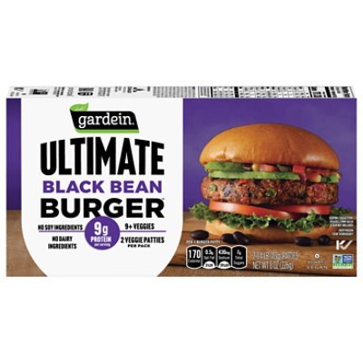 Gardein Ultimate Black Bean Burger Plant Based Frozen Patties 2 Count ...