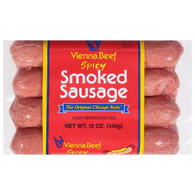 Vienna Beef Spicy Smoked Sausage Sknlss - 12 OZ - Vons