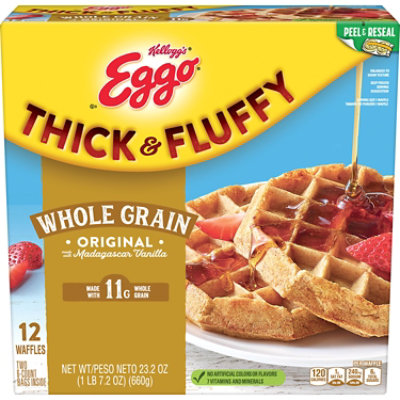Kellogg's Eggo Waffles Thick & Fluffy Whole Grain Original - 23.2 OZ ...