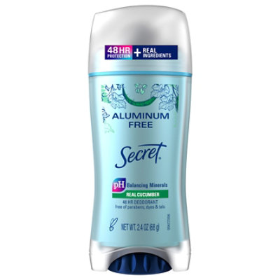 Secret Aluminum Free Apdo Sticks Deodorants Stick Cucumber - 2.4 OZ ...