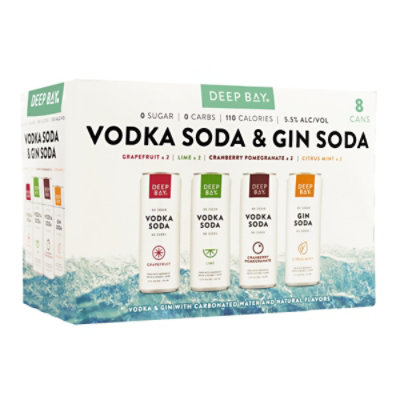 Deep Bay Variety Vodka Soda Canned Cocktail 11 Proof - 8-355 Ml - jewelosco