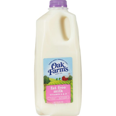 Oak Farms Fat Free Milk Half Gallon Plastic Jug - .5 GA - Safeway