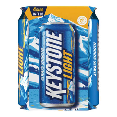 Keystone Light Lager Beer 4.1% ABV Cans - 4-16 Oz - Safeway