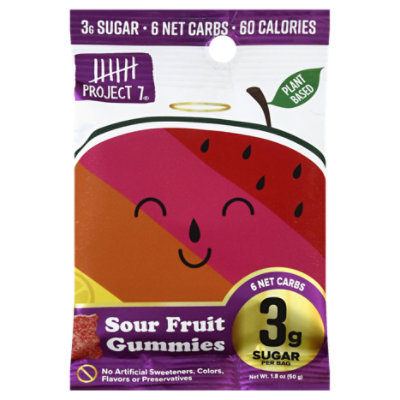 Project 7 Gummies Sour Low Sugarga - 1.8 OZ - safeway