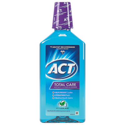 Act Total Care Icy Clean Mint Mouthwash - 33.8 FZ - safeway