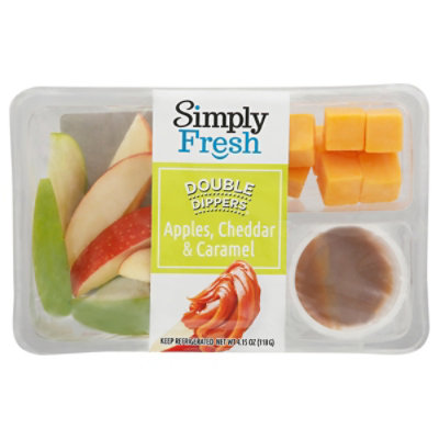 Simply Fresh Double Dippers Apples Caramel & Cheddar - 5.55 OZ - carrsqc