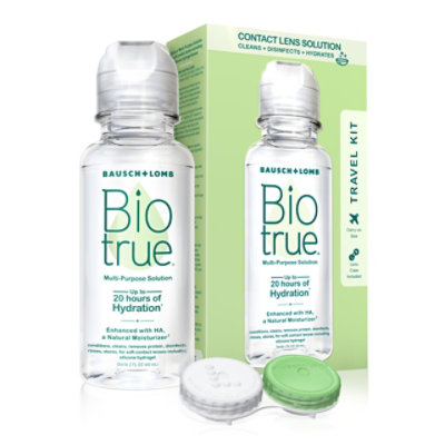 Biotrue Multi-Purpose Contact Lens Solution Travel Pack with Contact ...