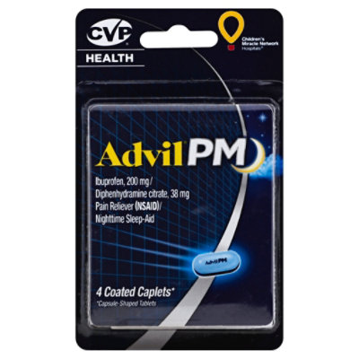 Advil PM 200 Mg Ibuprofen Coated Caplets - 4 Count - safeway