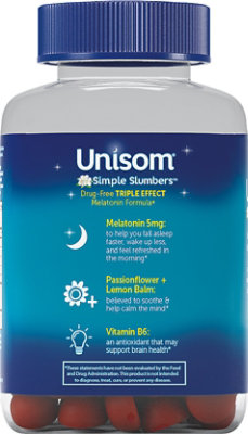 Unisom Simple Slumbers Midnight Raspberry Gummies - 60 CT - safeway