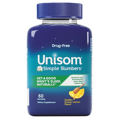 Unisom Simple Slumbers Golden Honey Lemon Gummies - 60 CT - safeway