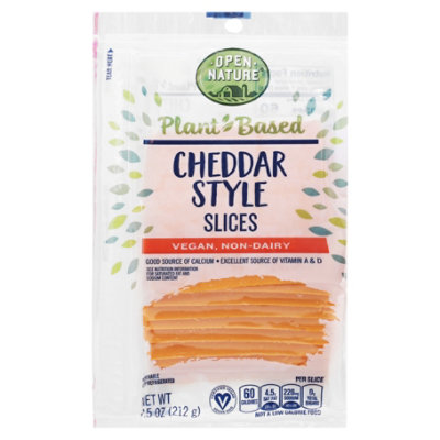 Open Nature Plant Based Cheddar Slices - 7.5 OZ - andronicos