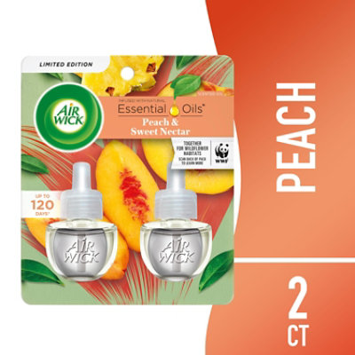 Air Wick Scented Oil Twin Refill Fresh Peach & Sweet Nectar - EA - Haggen