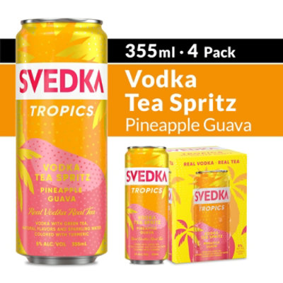 SVEDKA Tropics Pineapple Guava Tea Spritz Cans - 4-355 Ml - Haggen