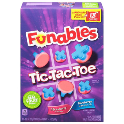 Funables Tic Tac Toe Strawberry/Blueberry Fruit Flavored Snacks Pouches ...