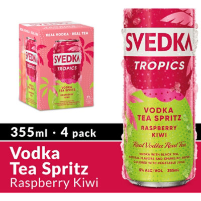 SVEDKA Tropics Raspberry Kiwi Vodka Tea Spritz Canned Cocktail 5% ABV ...