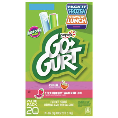 Go-gurt Punch And Strawberry Watermelon Low Fat Yogurt 20 Count - 40 OZ ...