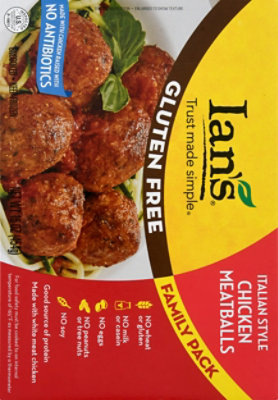 Ian's Meatballs Chicken Italian Gf - 16 OZ - Andronico's