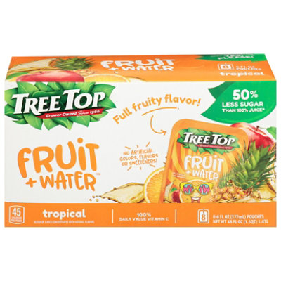 Tree Top Fruit Pluse Water Tropical Juice Pouches - 8-6 FZ - albertsons