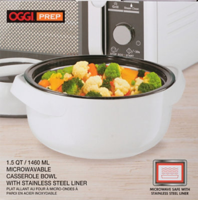 Microwave Serving Bowl White 1.6 Qt. - EA - Safeway
