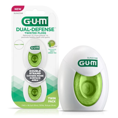 Gum Dual Defense Twisted Floss Twin Pk - EA - Haggen
